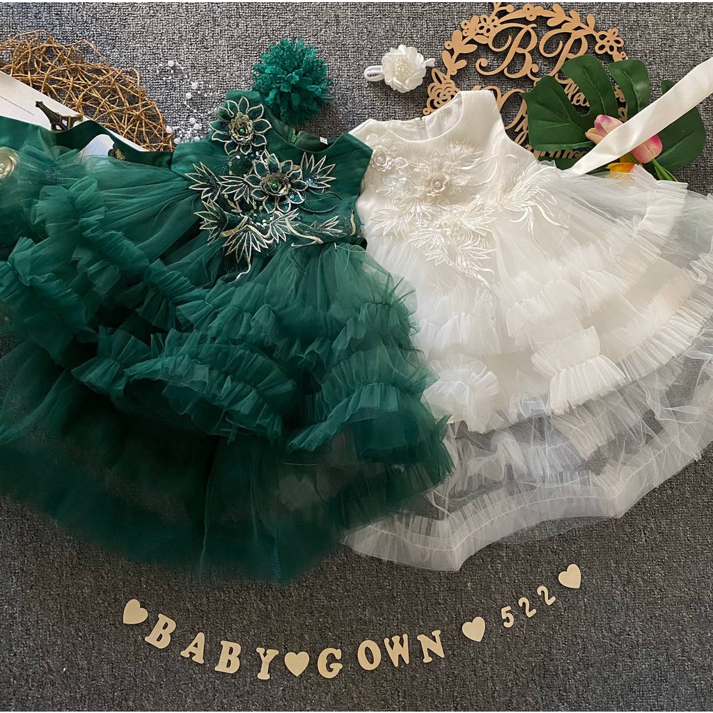 Princess Baby Gown ,Baby Dress, Gown Budak 522 1Y-4Years (Akikah Dress ...