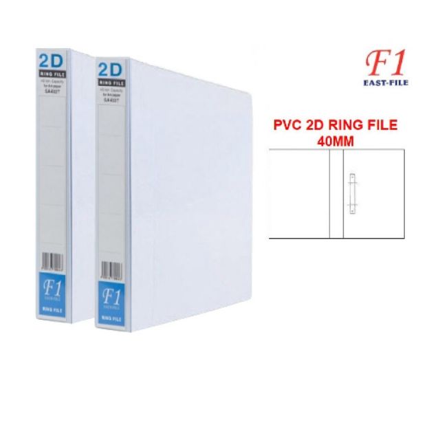 F1 pvc 2d ring file 40mm a4 white | BeeCost