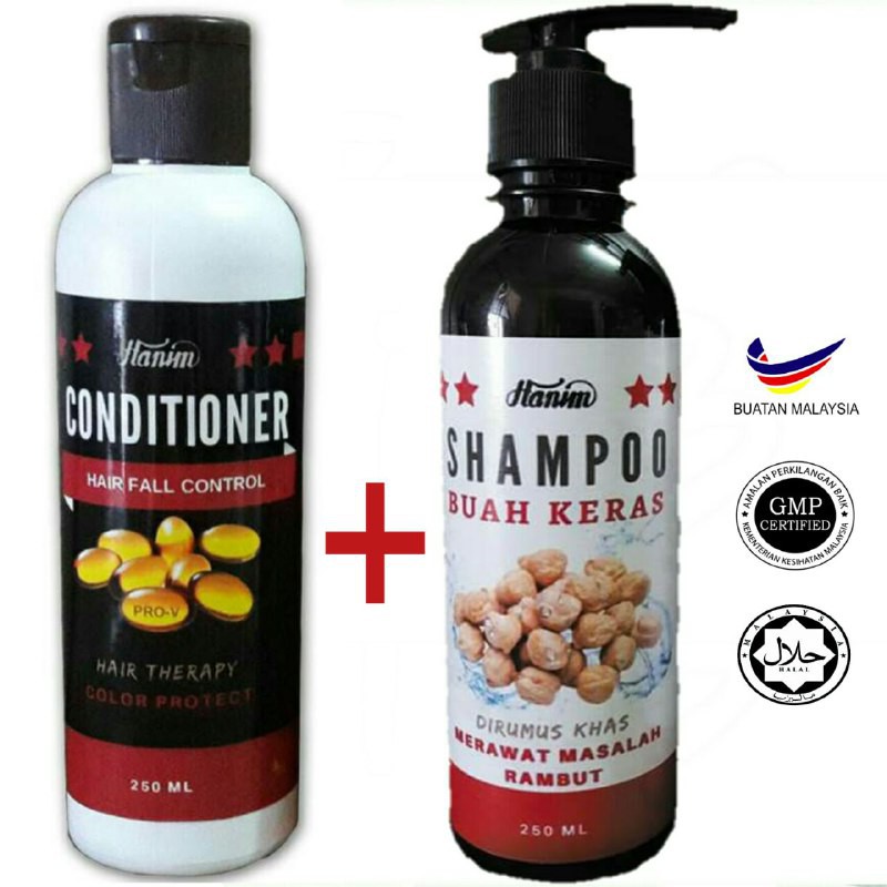SET COMBO Shampoo Buah Keras + Conditioner set rambut hitam lebat ...