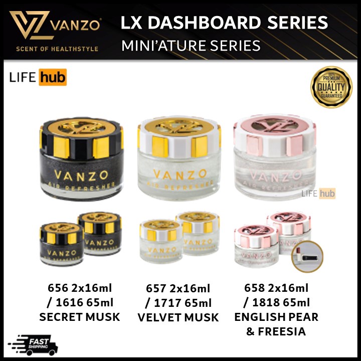 VANZO LX Dashboard Series 65ml & Mini'Ature Series 2x16ml Car Perfume ...
