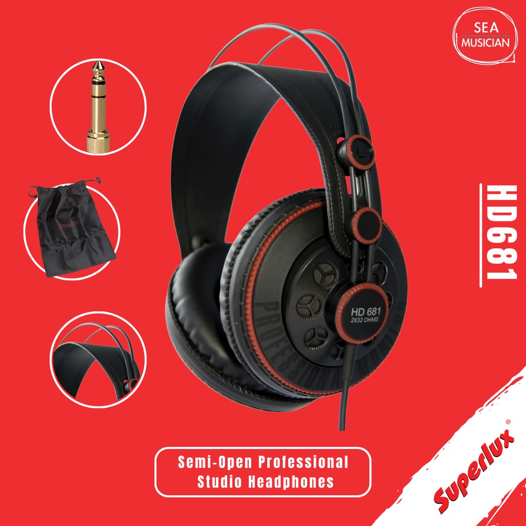 SUPERLUX HD681 PROFESSIONAL MONITORING SEMI OPEN HEADPHONE WHOLESALE PRICE (HD 681/ SEAMUSICIAN ...