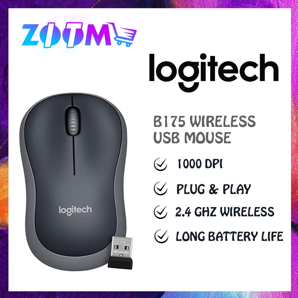 LOGITECH B175 WIRELESS USB BASIC MOUSE - 1 YEARS WARRANTY | Shopee Malaysia