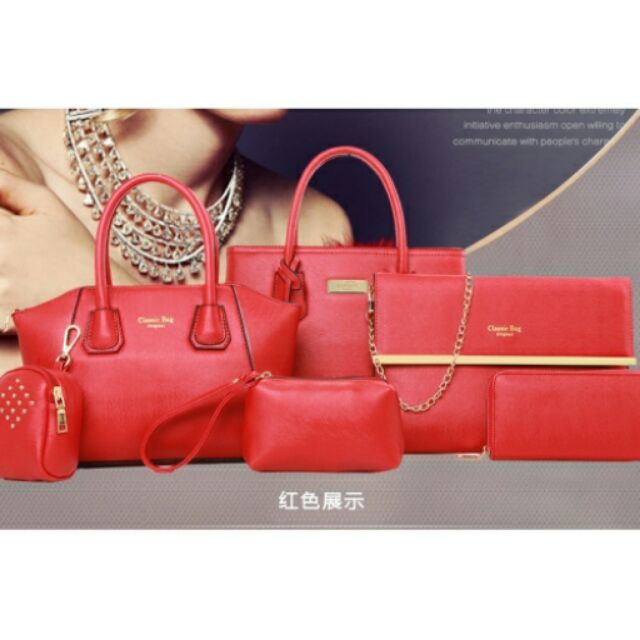 Handbag set(6 in 1) | Shopee Malaysia