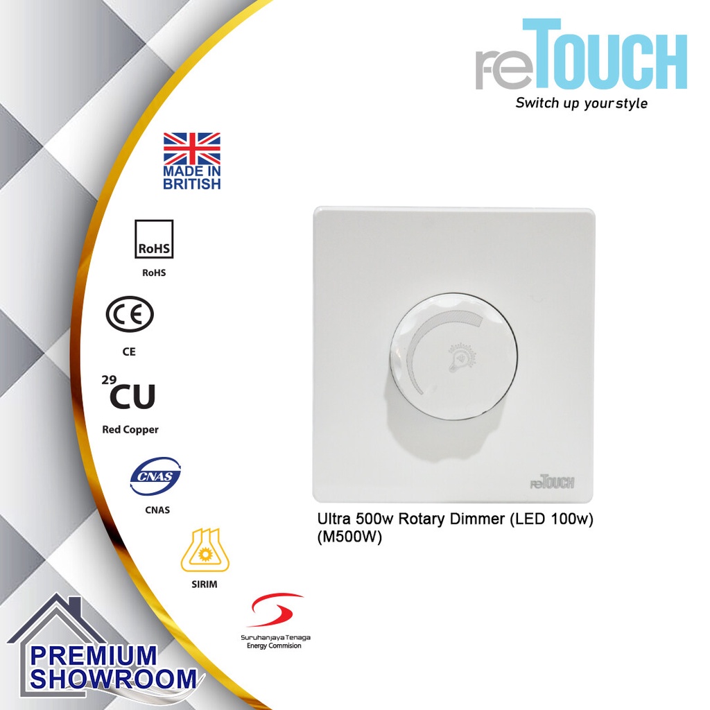 ReTouch Ultra 500w Rotary Dimmer (LED 100w) (M500W) | Shopee Malaysia