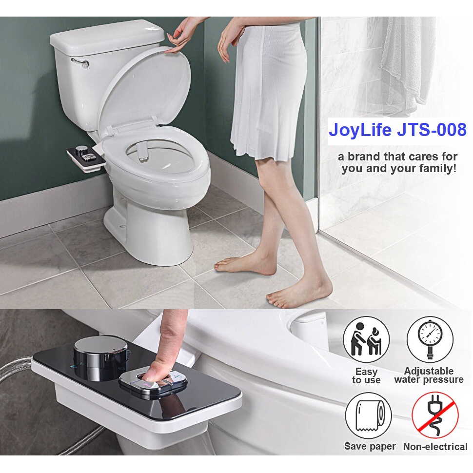 JoyLife DIY Easy Installation Fresh Water Spray Dual Nozzle Attachment Bidet Toilet System ...