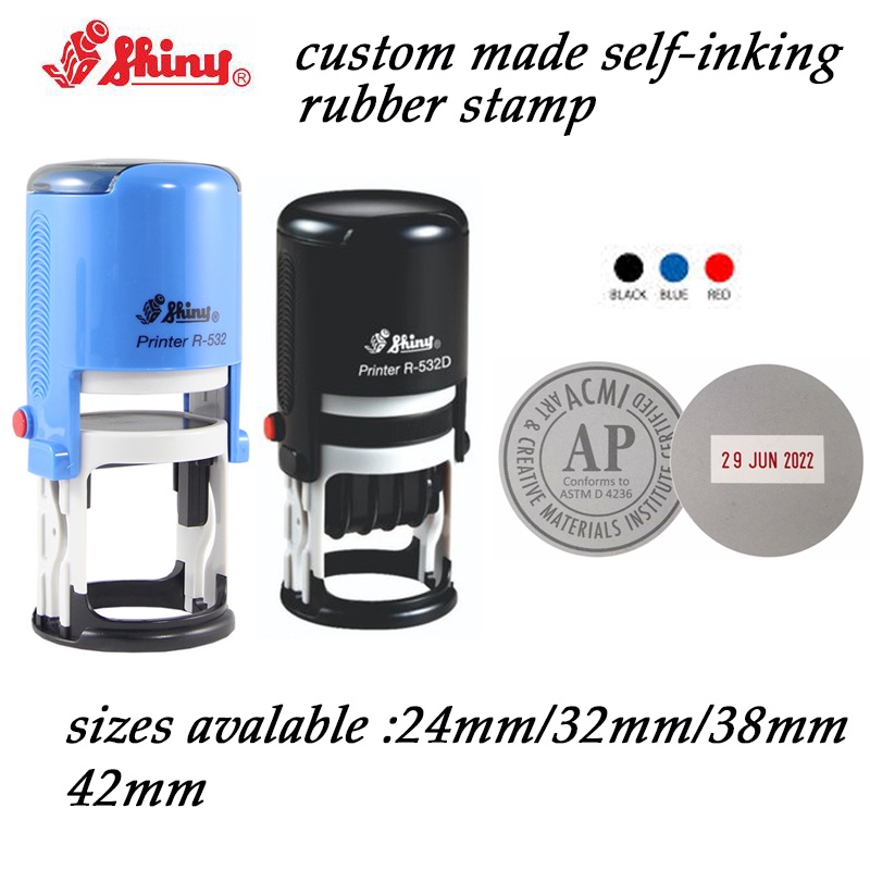 shiny self-inking custom made rubber stamp/round company chop/公司印章 | Shopee Malaysia