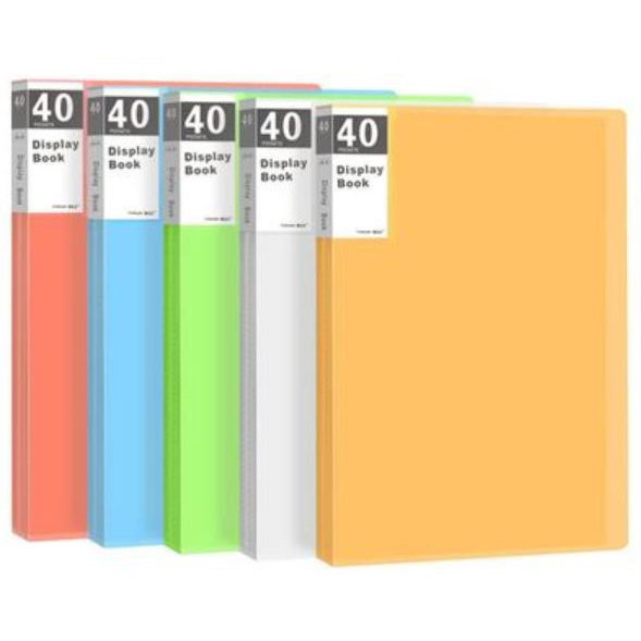 20/40/60 Pockets PP Translucent Colour A4 Size Display Book Clear Book / Certificate Book ...