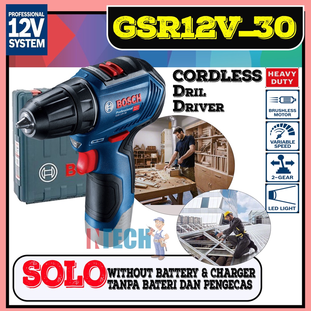 BOSCH GSR12V-30 BRUSHLESS MOTOR CORDLESS DRILL/DRIVER ** SOLO WITHOUT ...