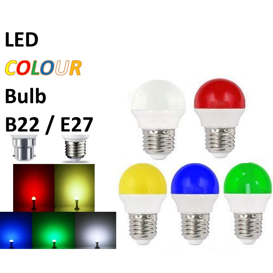 ( E27/B22) Led Colour Ping Pong Bulb / Lampu Raya LED Light Bulb 3W ...