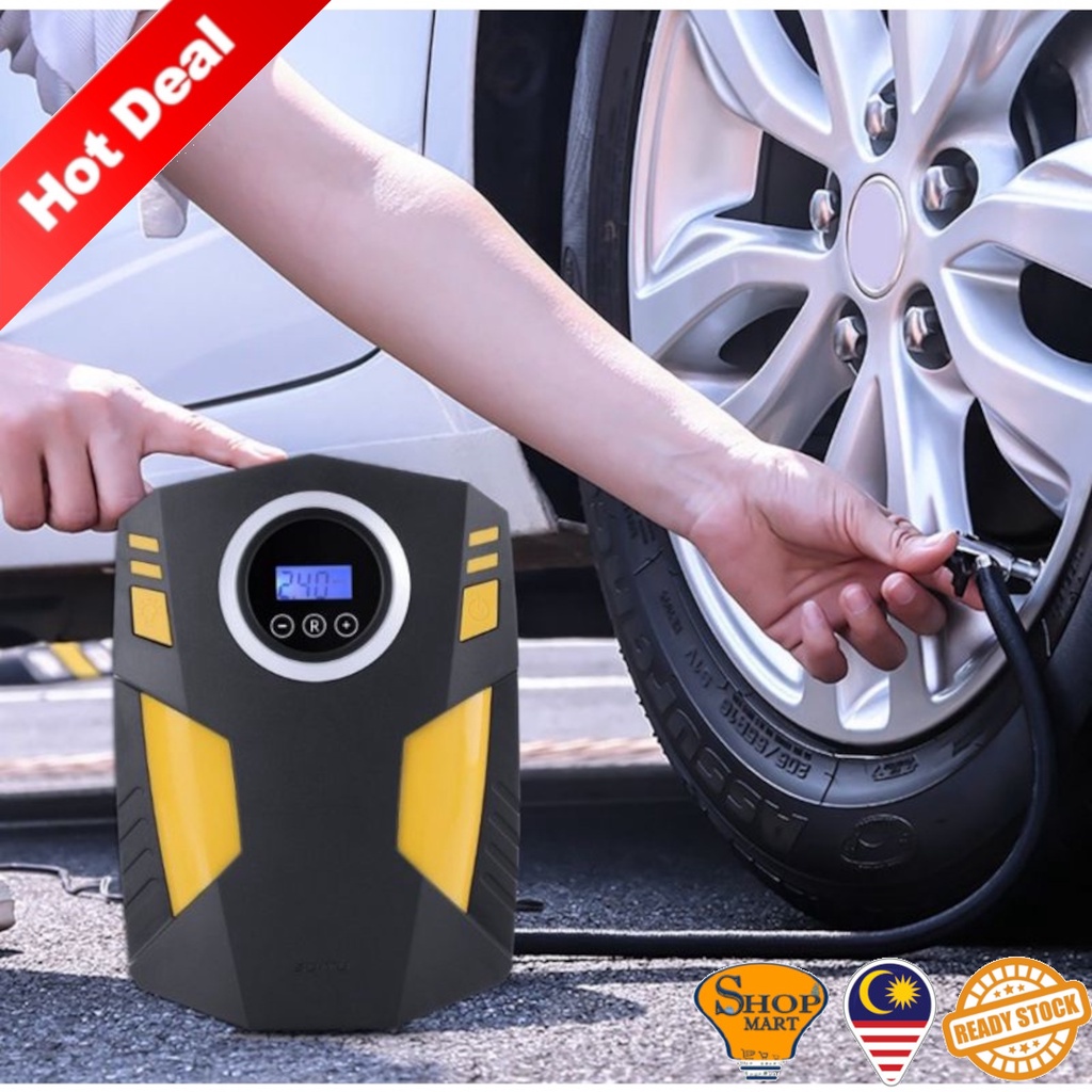 Car 12V Tire Air Compressor Inflator Portable Emergency Tires Air Pump ...