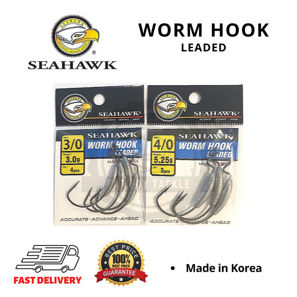 Seahawk Leaded Worm Hook MADE IN KOREA (FT) | Shopee Malaysia