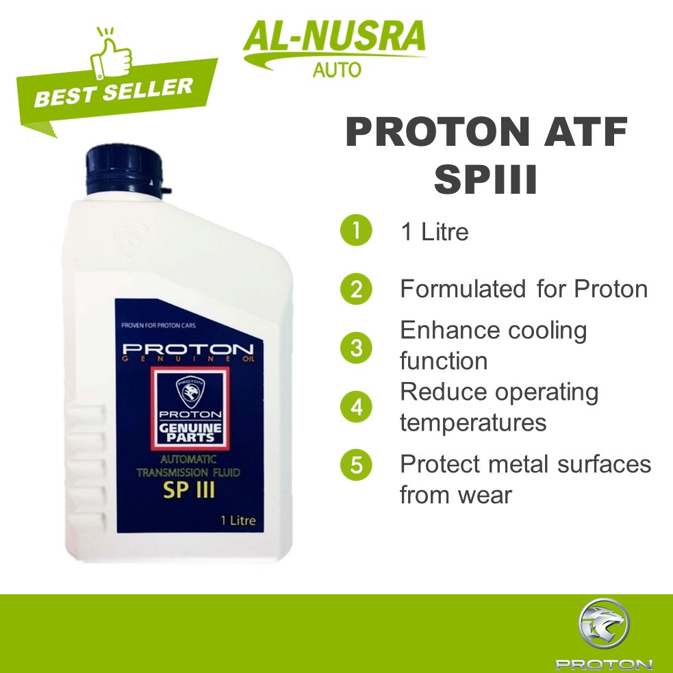 PROTON ATF SPIII 1L AUTO TRANSMISSION FLUID GEAR OIL MINYAK GEARBOX ...