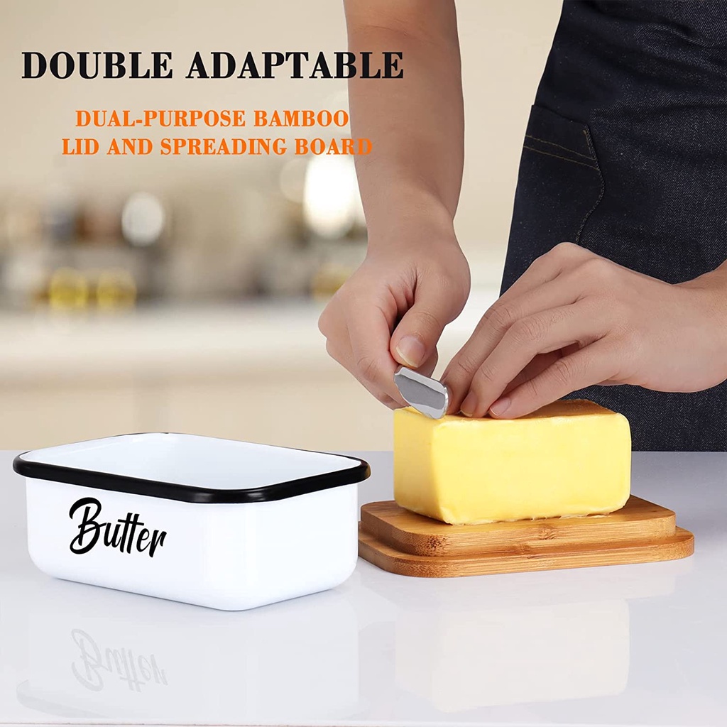 Metal Butter Dish with Bamboo Lid, Butter Dish, butter box | Shopee ...