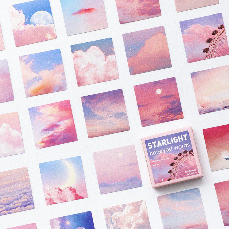 Sky Blue Pink Stickers Bujo Bullet Journal Scrapbooking | Shopee Malaysia