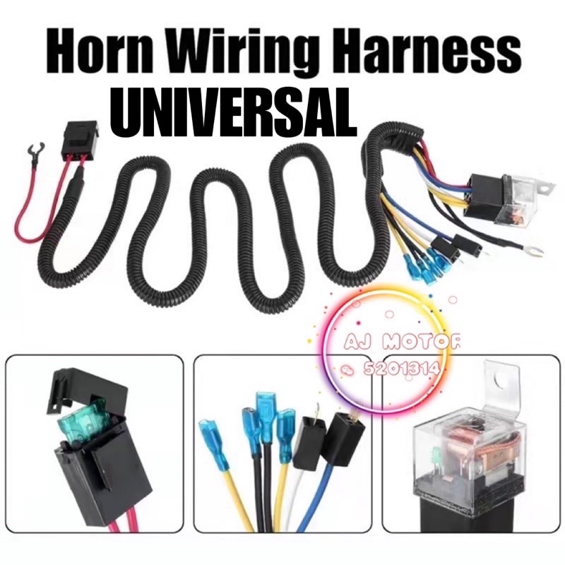 PNP 12V HORN WIRING HARNESS RELAY KIT WIRE SET CAR LORRY KERETA LORI ...