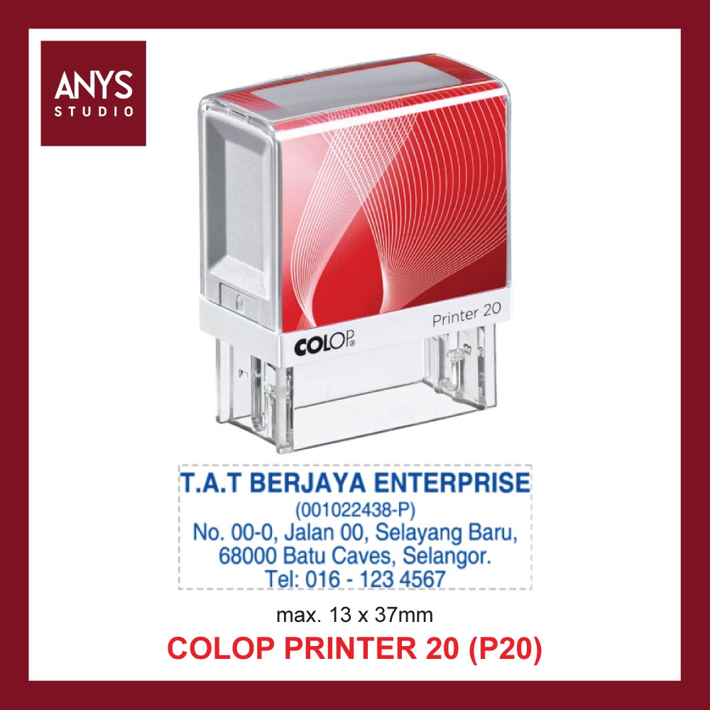 [Custom Made] (P20) COLOP Printer Line Printer 20 Self-Inking Stamp ...
