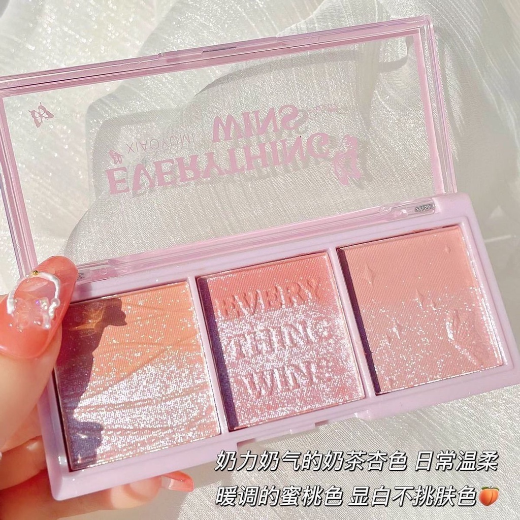 3 Colors Face Blush Combination Plate Powder Palette Cosmetic General ...