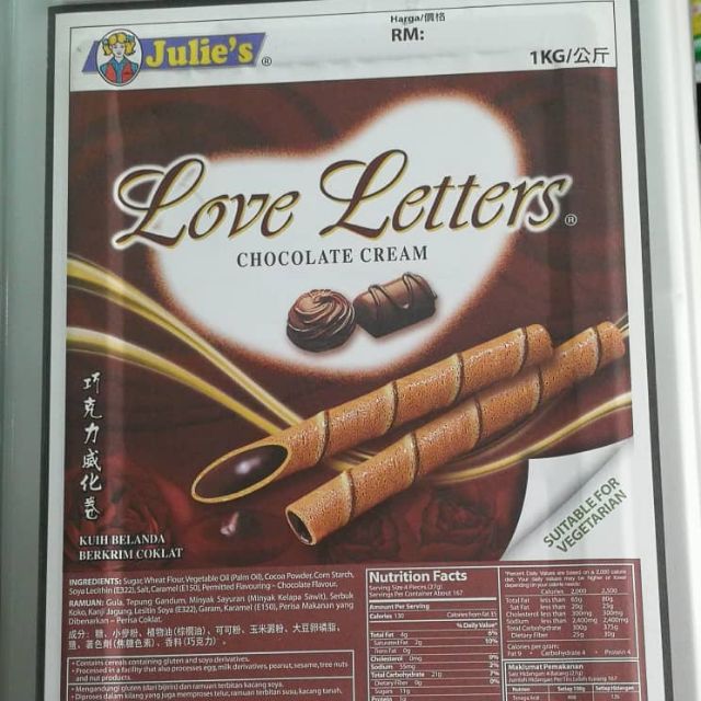 0026(Ready Stock) Julie's Love Letters Chocolate Cream Kuih Belanda ...