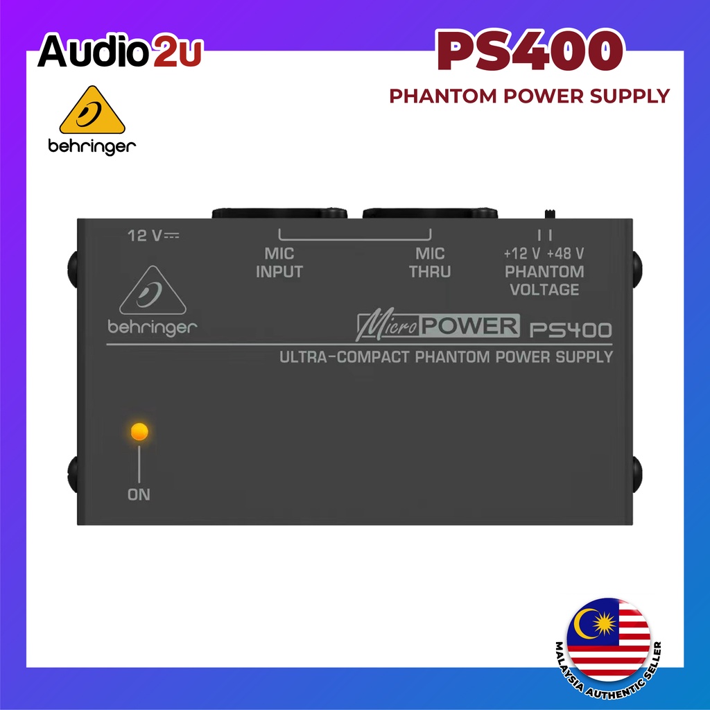Behringer MicroPower PS400 1 Channel Ultra Compact Phantom Power Supply ...