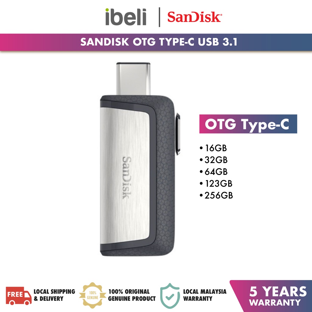 Sandisk OTG Type C Type-C OTG USB 3.1 Pendrive Dual Drive SDDDC2 (16GB ...