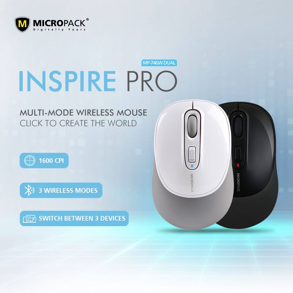 MICROPACK Dual Modes Wireless Mouse INSPIRE PRO (MP-746W DUAL) | Shopee ...