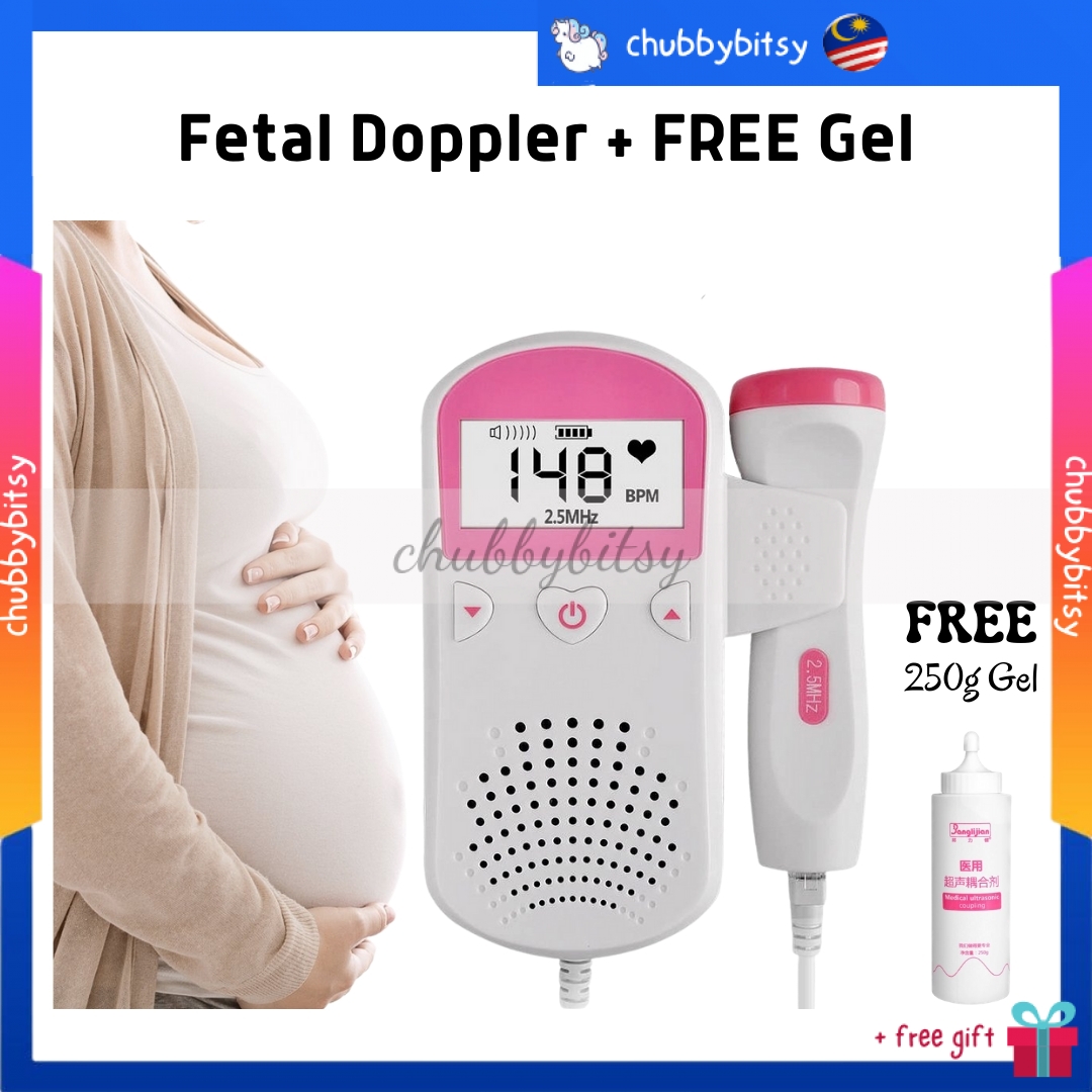 Baby Fetal Doppler Ultrasound Monitor FREE Coupling Gel | Heart Sound ...
