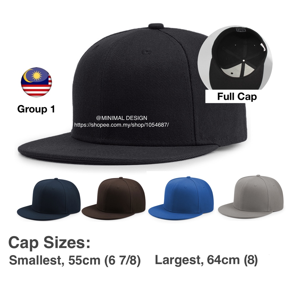 Fitted/FlexFitted Full Cap Plain, Flat-brimmed, Multiple Size, ZX001 ...