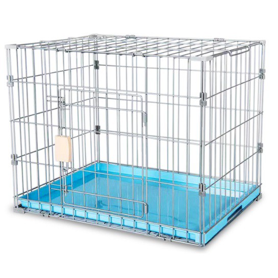 🐶 BLUE DOG CAGE Heavy Duty Kennel Feeding Window Wheel Cat Dog Medium ...