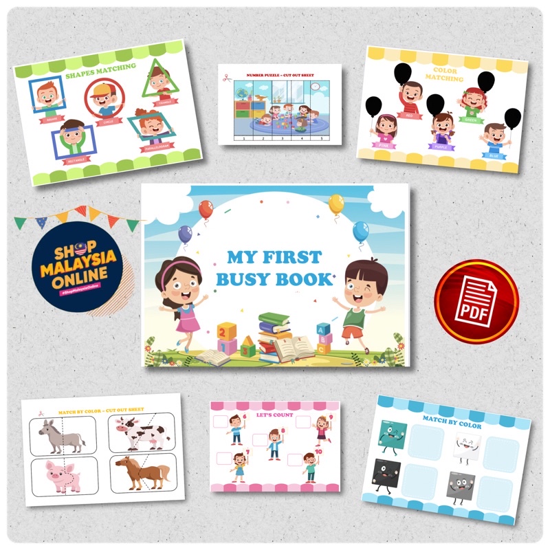 My First Busy Book Children Printable Softcopy 安静书 Preschool Learning ...