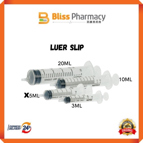 Nipro syringe LUER SLIP 5ML/3ML/1ML (without needle) | Shopee Malaysia