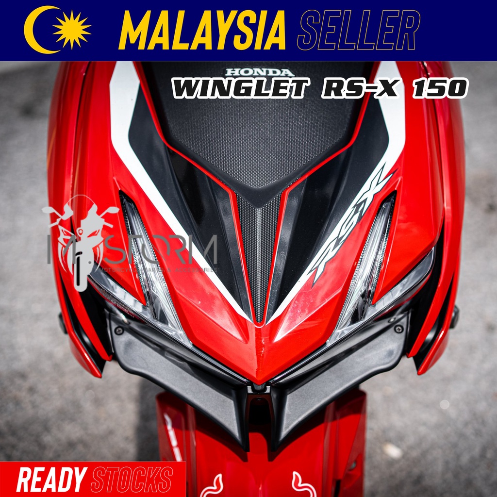 HONDA RSX150 WINGLET KELAWAR CARBON OR BLACK WINGLET Honda RSX FRONT ...