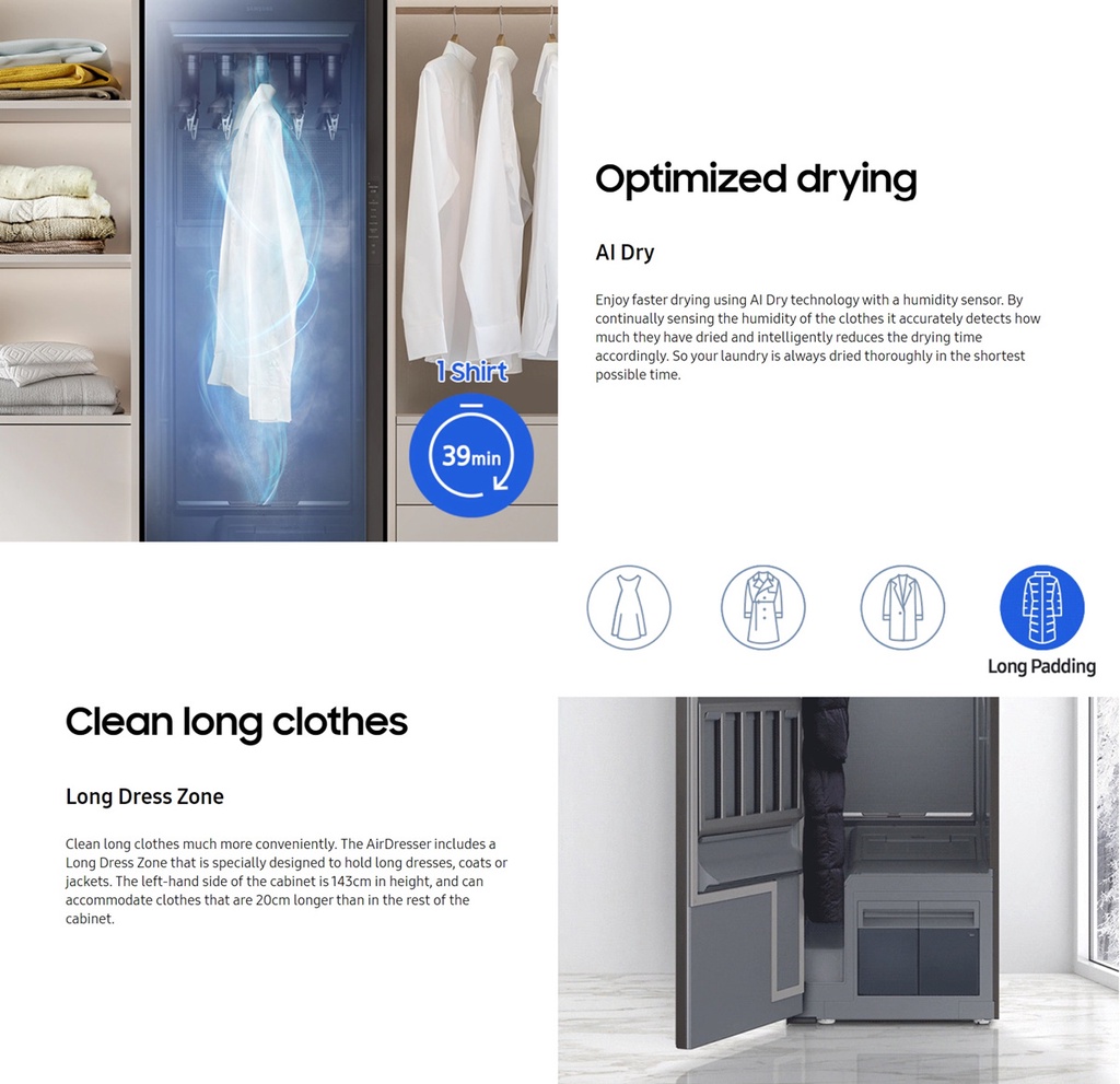Samsung BESPOKE AirDresser - Smart Clothes Care Machine | DF10A9500CG ...