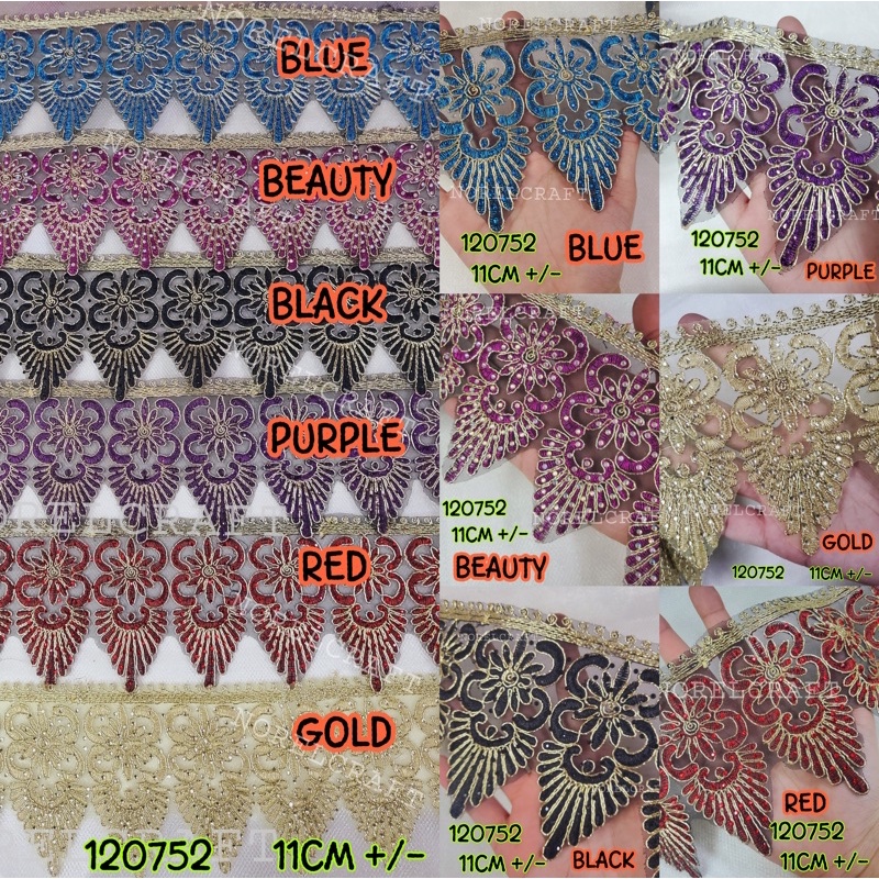 [120752]1 METER CHEMICAL FLOWER LACE / RENDA BUNGA/ BORDER LACE/ RENDA ...
