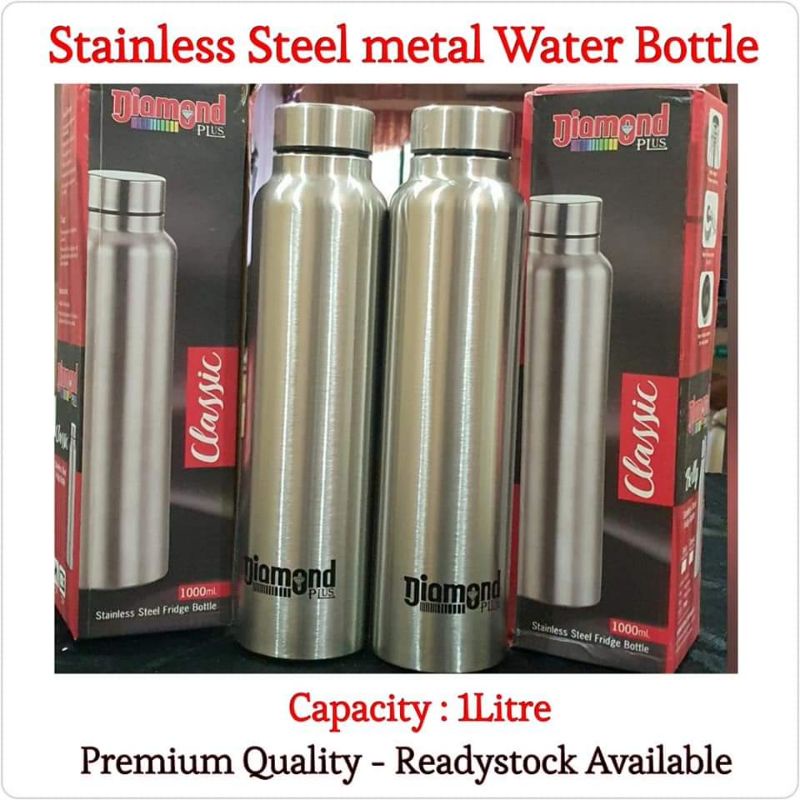 Classic Stainless Steel Water Bottles - Botol Air -1000ml | Shopee Malaysia