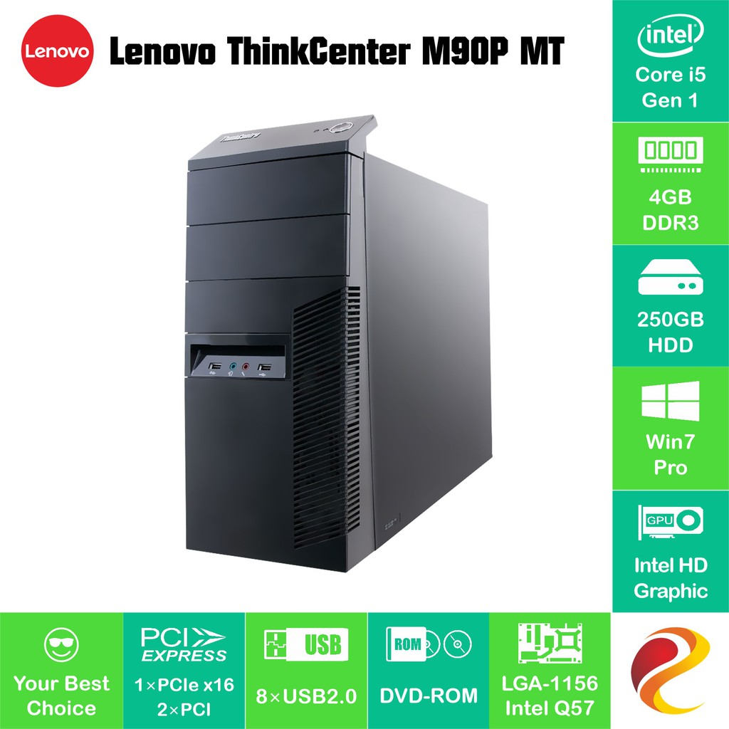 Lenovo i5 Thinkcentre M90p MT tower desktop PC 4GB 8GB 16GB RAM 250GB ...