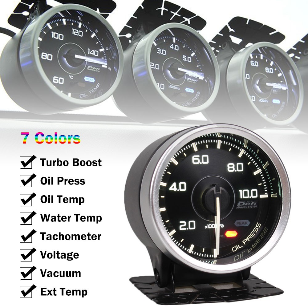 Defi Advance A1 60mm Defi Meter 7 Colors Water Temp Gauge Oil Temp /Turbo Boost / Oil Pressure ...