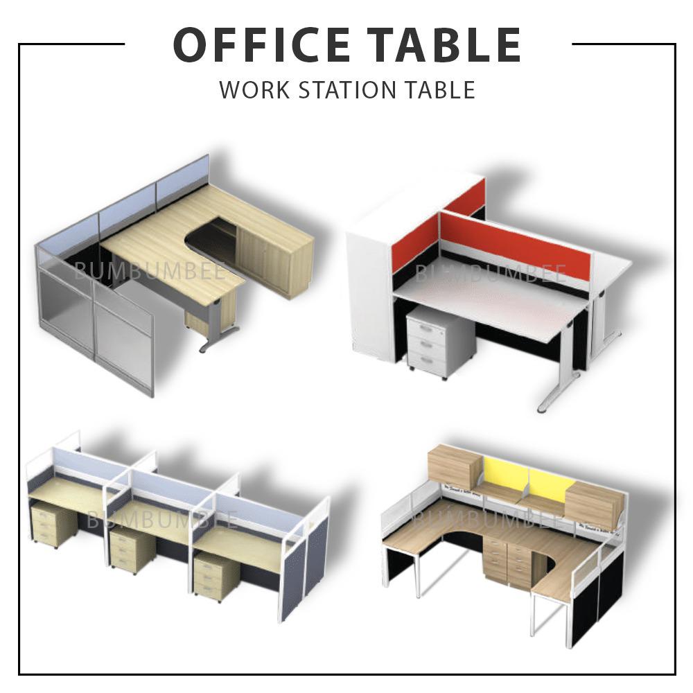 2-6 Seater Office Desk Table Workstation with Partition/Office Desk 6 ...