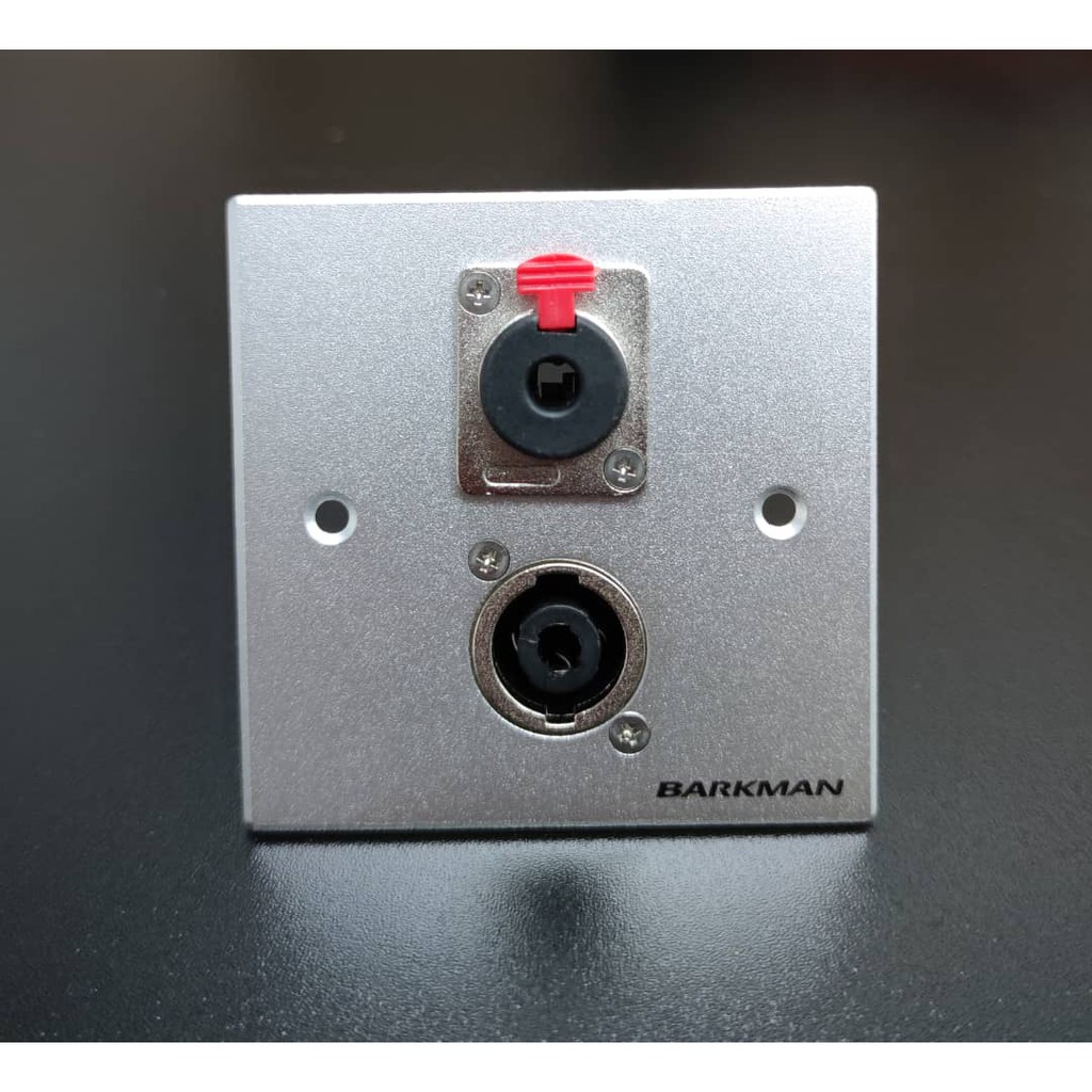 BARKMAN Speakon Female & Mono Female Dual 3"x3" Metal Wall Plate ...