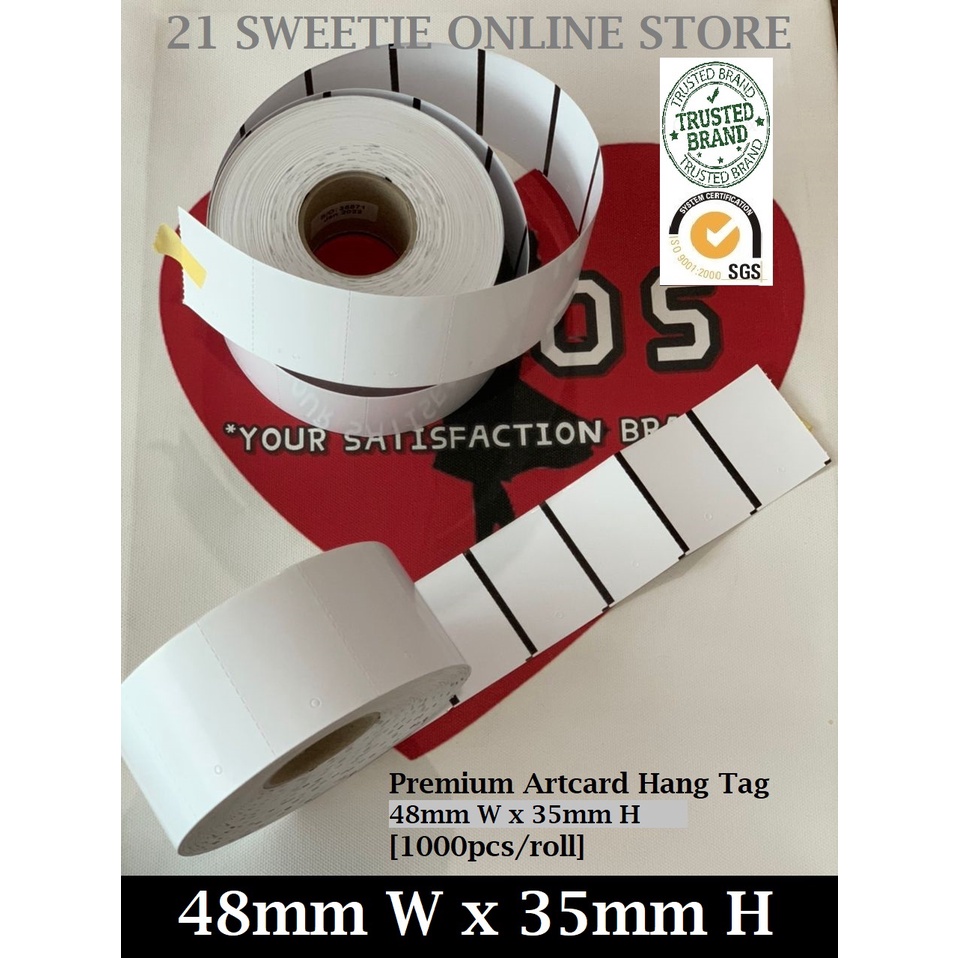 Blank Price Hang Tag 48mm x 35mm Barcode Label Printing Artcard 48x35 ...