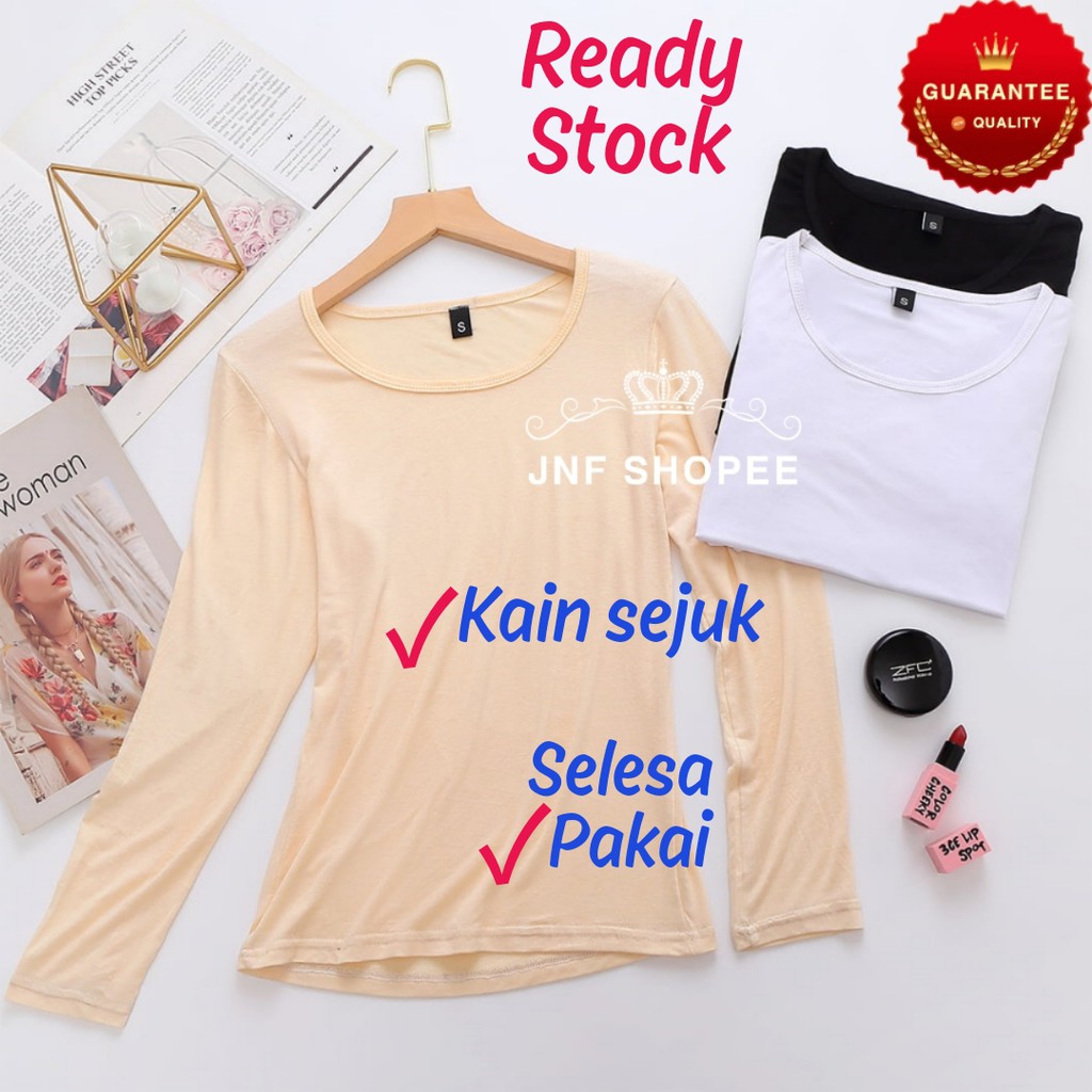 Women Inner MUSLIMAH LONG Sleeved Inner Baju Muslimah Lengan Panjang ...