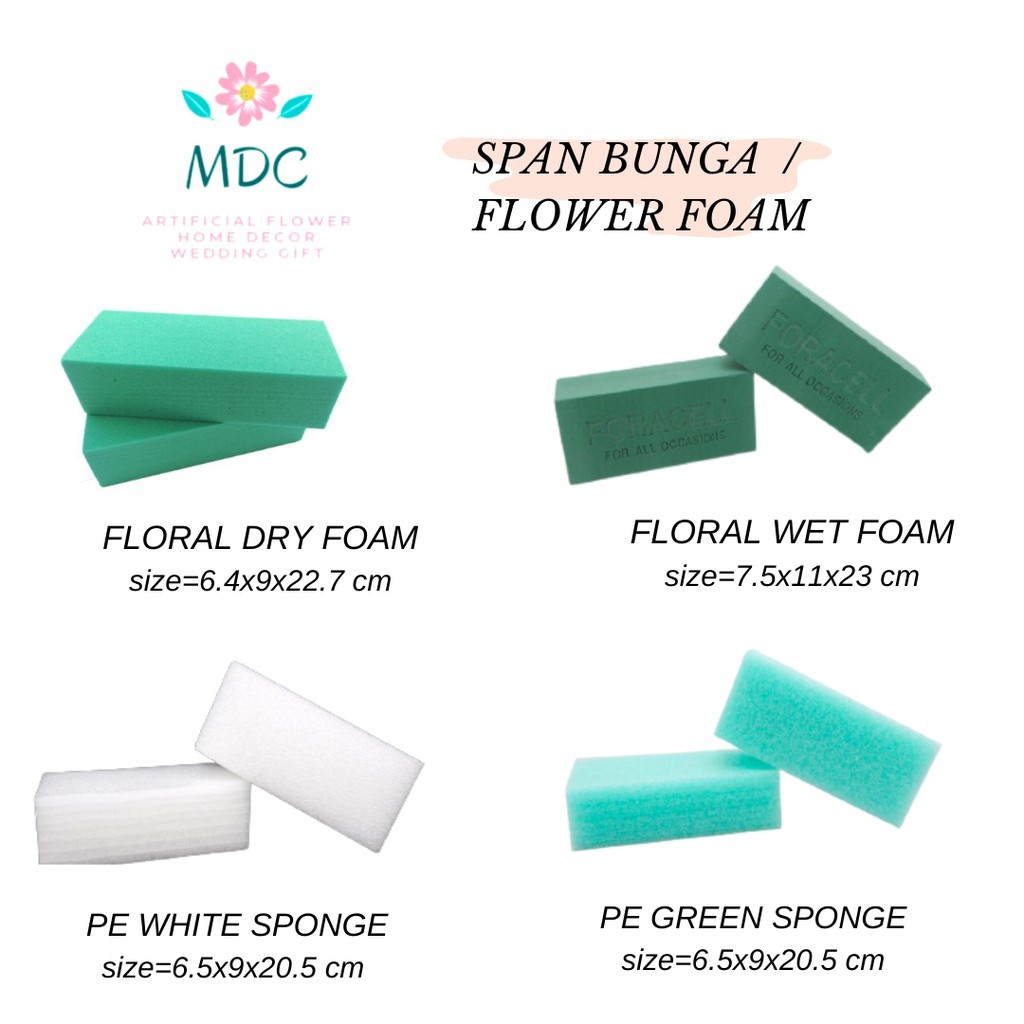 SPAN BUNGA / FLOWER FOAM /SPAN KERING / GABUS BUNGA /DRY FOAM/WET FOAM ...