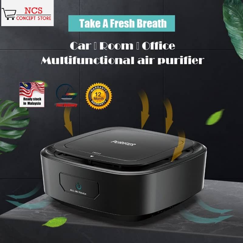 (IONIZER)CAR AIR PURIFIER NEGATIVE ION RECHARGEABLE CAR / ROOM /OFFICE ...