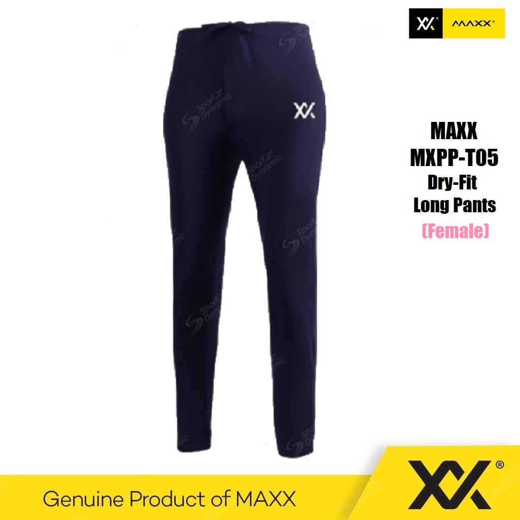 MAXX MXPP-T05 LONG FEMALE SPORT PANTS - NAVY (100% DRY-FIT ORIGINAL) | Shopee Malaysia