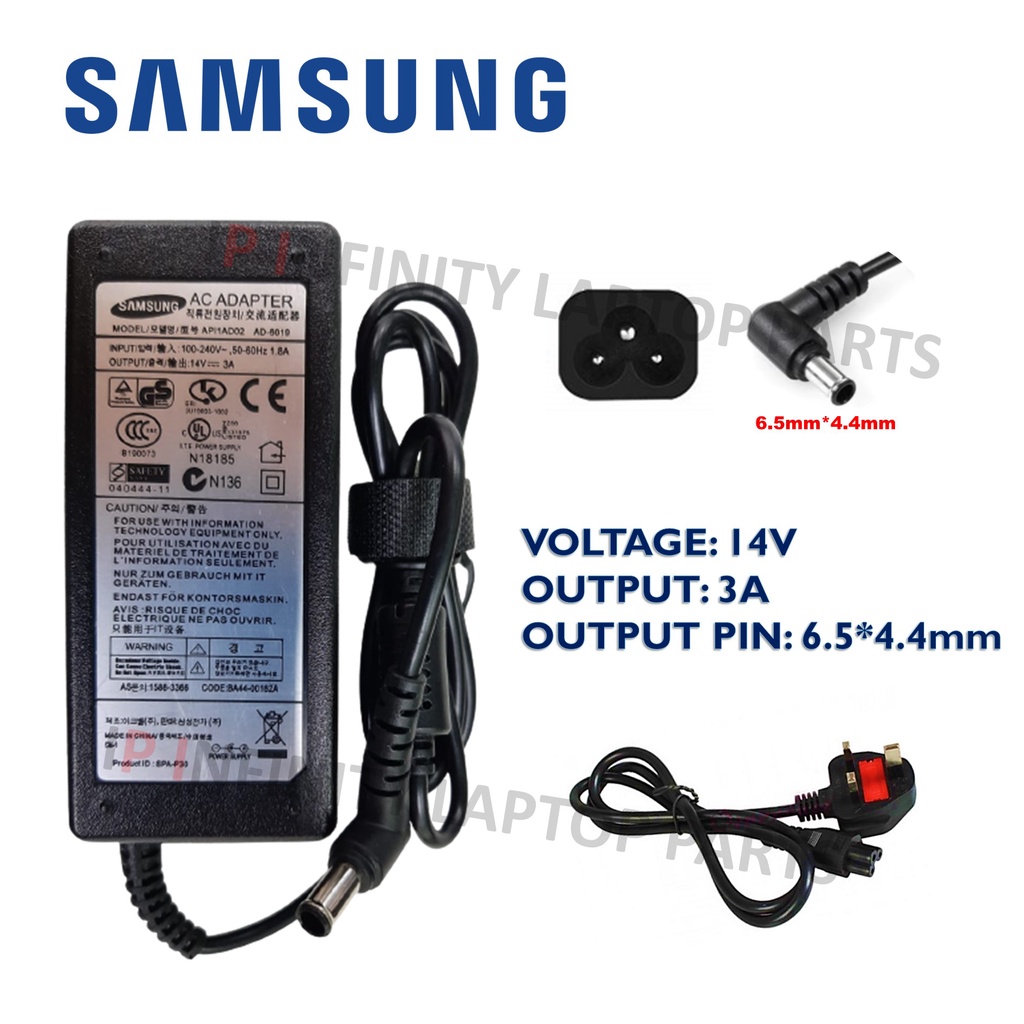 Samsung Adapter 14V 1.43A/3A 6.5*4.4mm Replacement AC Adapter | Shopee Malaysia