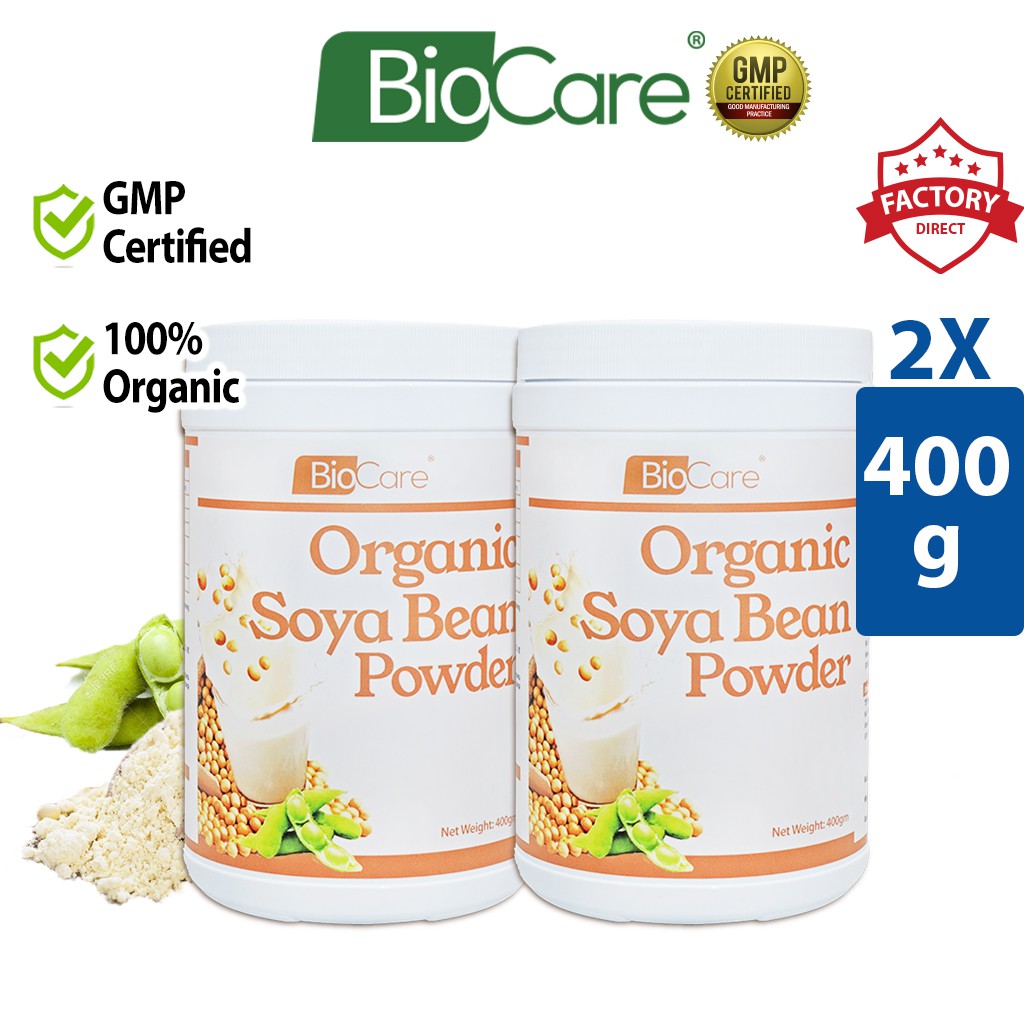 Biocare Organic Soya Bean Powder - No Sugar (2 x 400g) | Shopee Malaysia