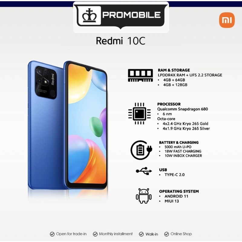 Xiaomi Redmi 10C | 4GB RAM + 128GB ROM | 1 Year Warranty XIAOMI ...