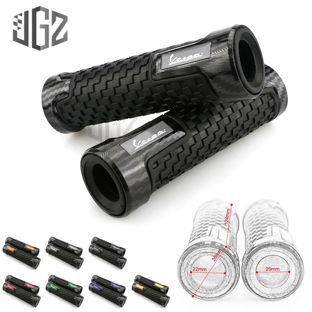 For VESPA Motorcycle Carbon fiber Grip Rubber Gel Hand Grips Handlebar ...