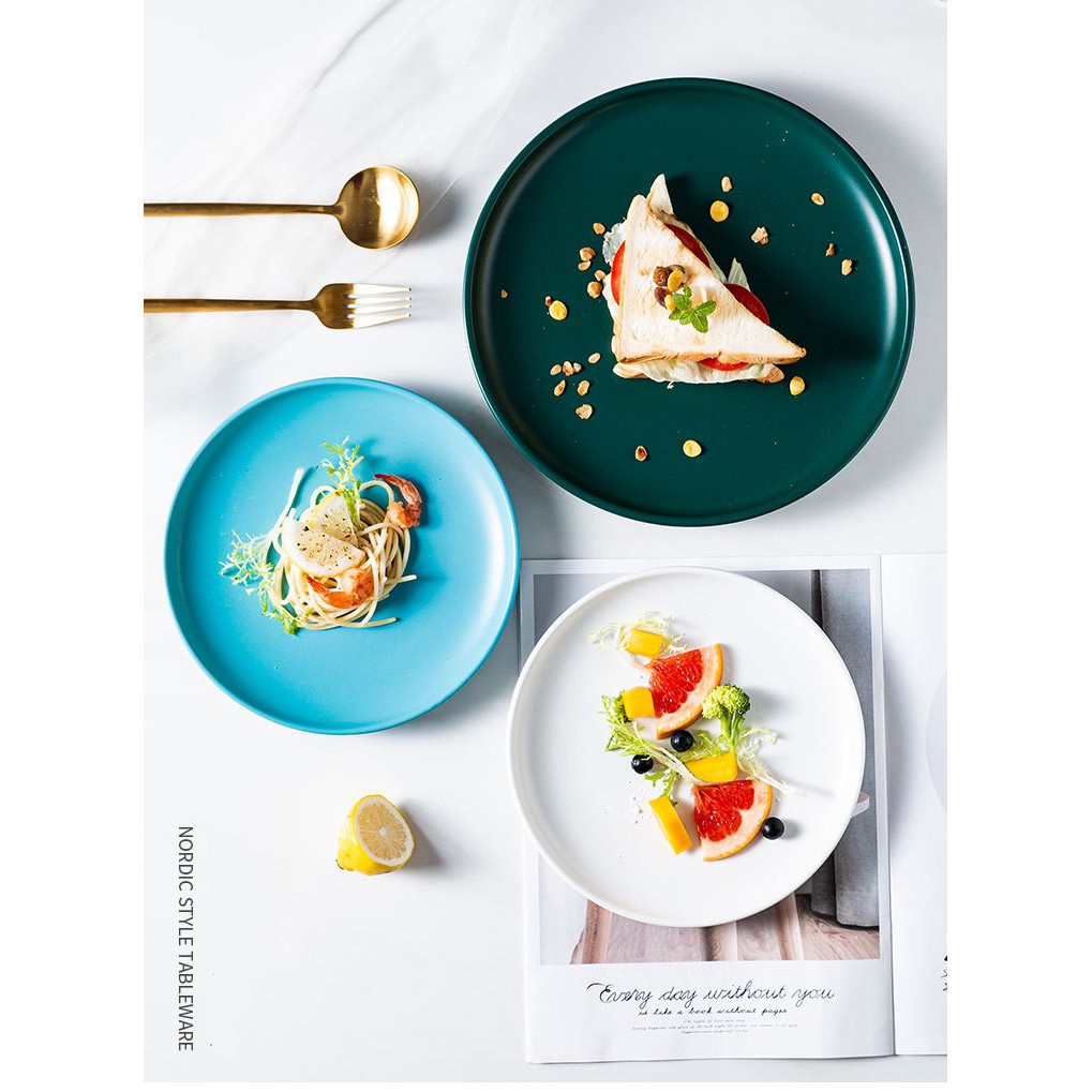 [READY STOCK]Nordic Western food plate steak plate ceramic plate ...