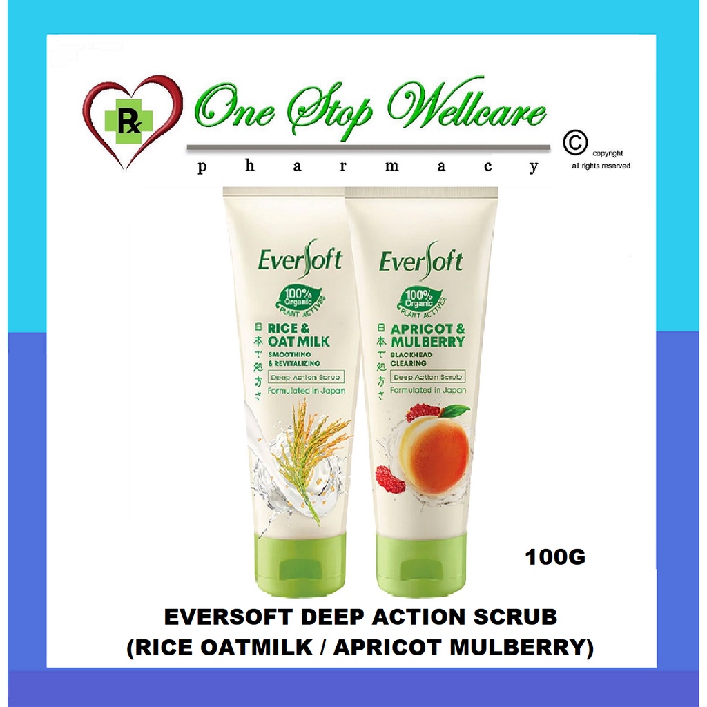 EVERSOFT DEEP ACTION SCRUB (RICE & OATMILK / APRICOT & MULBERRY) 100G ...