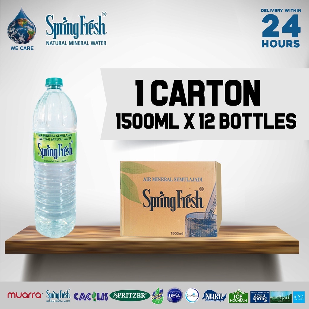 Spring Fresh Mineral Water (1500ml x 12 Bottles x 1 Carton) | Shopee ...